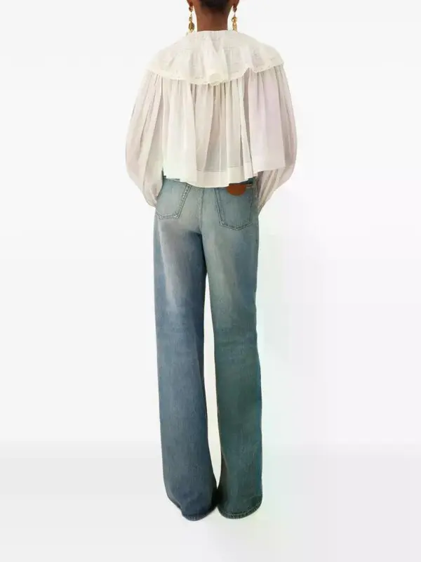 Chloé Ruffled Lace Blouse - White