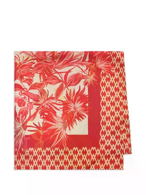 Malìparmi Floral Print Scarf - Red
