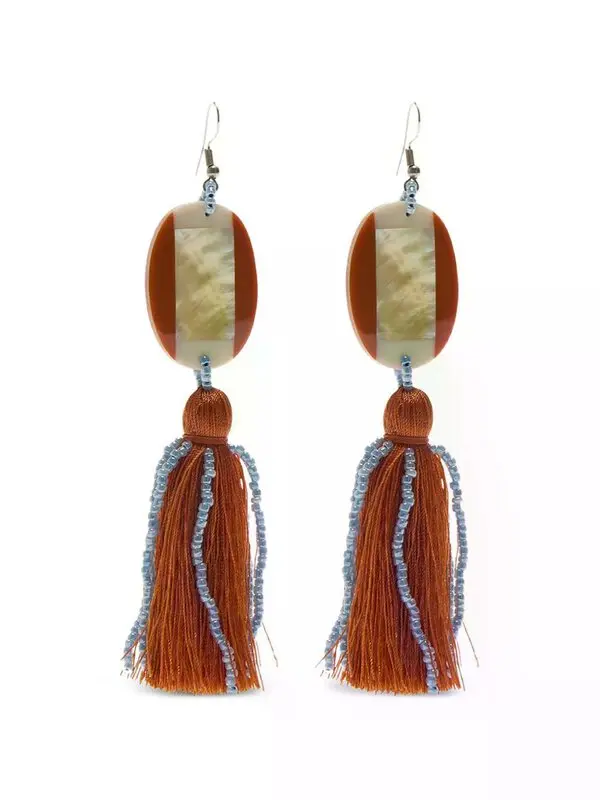 Malìparmi Tassel Beaded Drop Earrings - Silver