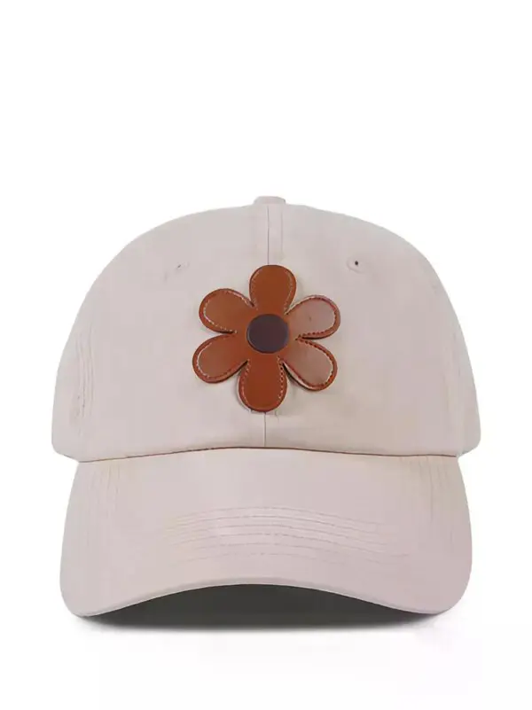 MAISON HIDEOUT Flower Appliqué Cap - Neutrals