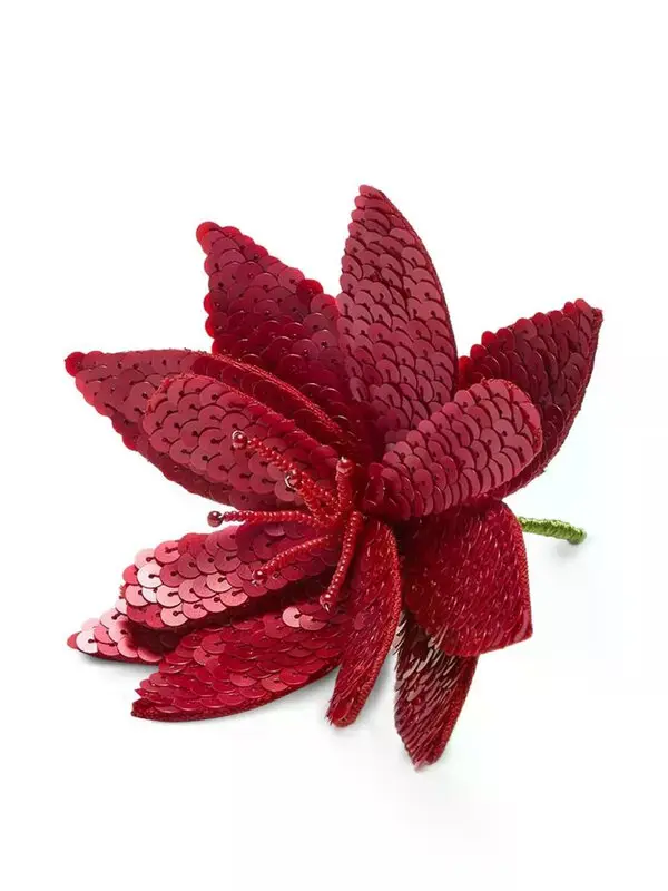 Malìparmi Sequin Flower Brooch - Red