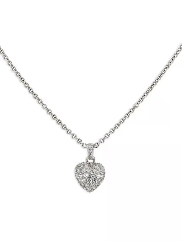 CARTIER Diamond And 18k White Gold Heart Pendant - Silver