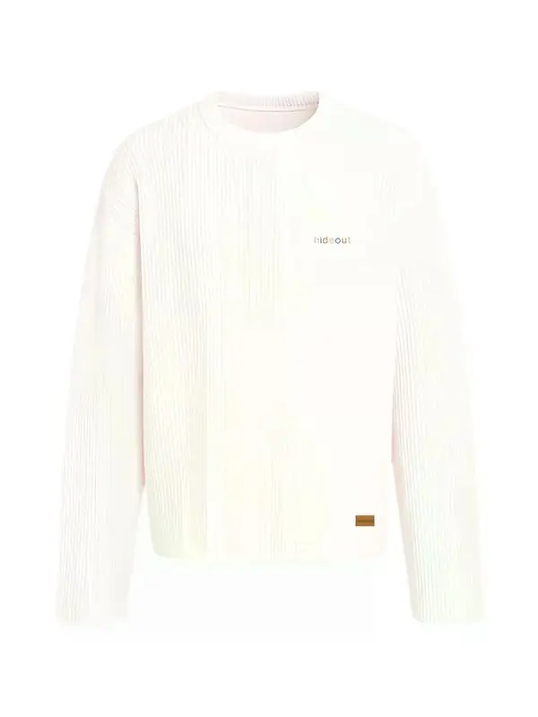 MAISON HIDEOUT Waffle Knit Long-sleeve Sweater - White