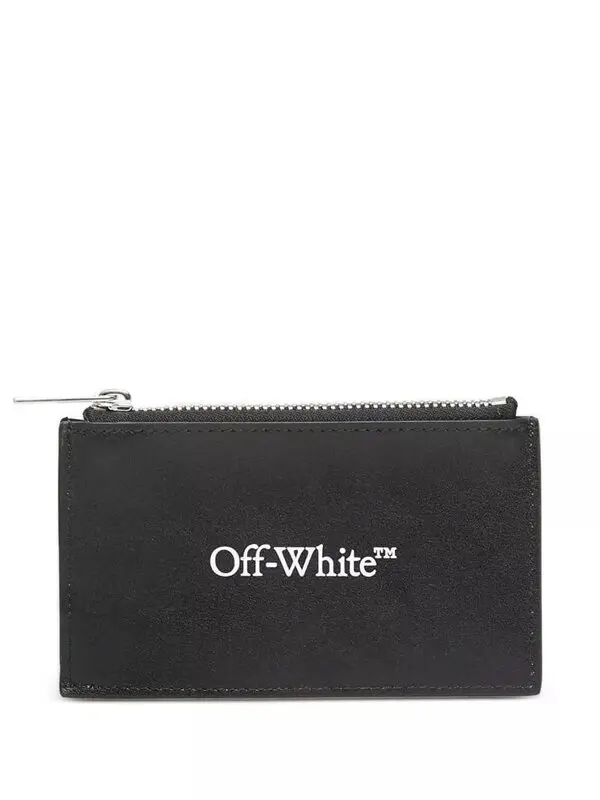 Off-White Zipper Card Case - Black