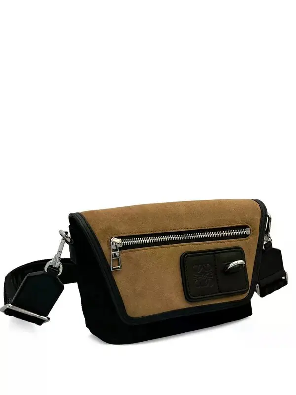 Loewe Mini Flex Zip Logo-patch Messenger Bag - Brown
