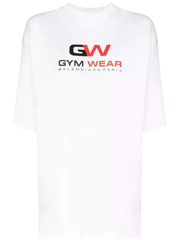 Balenciaga Gym Wear Logo-print T-shirt - White