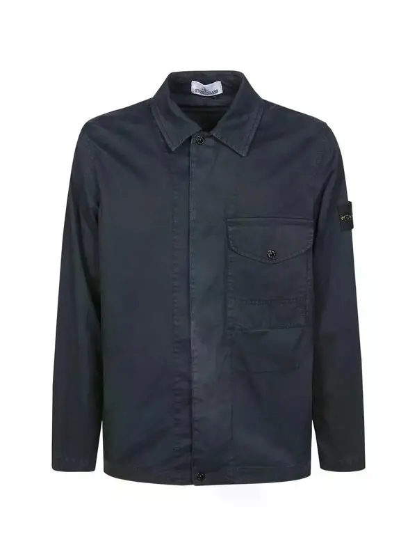 Stone Island Logo-patch Shirt Jacket - Blue