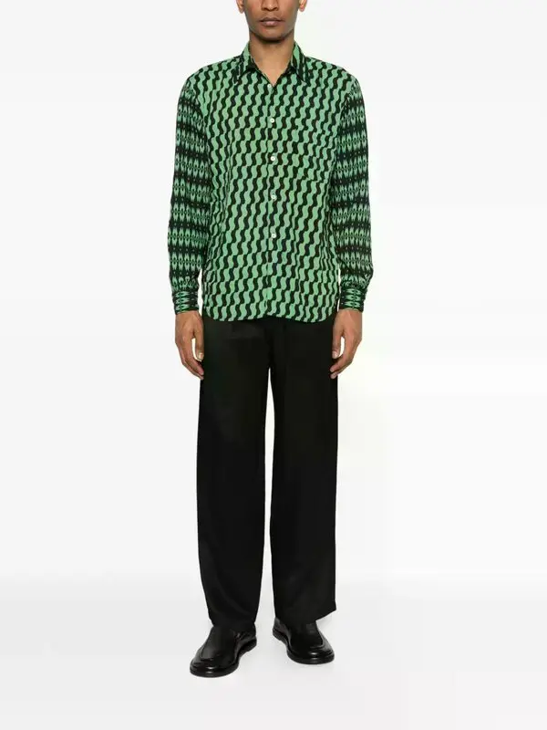 Comme Des Garçons Printed Shirt - Green