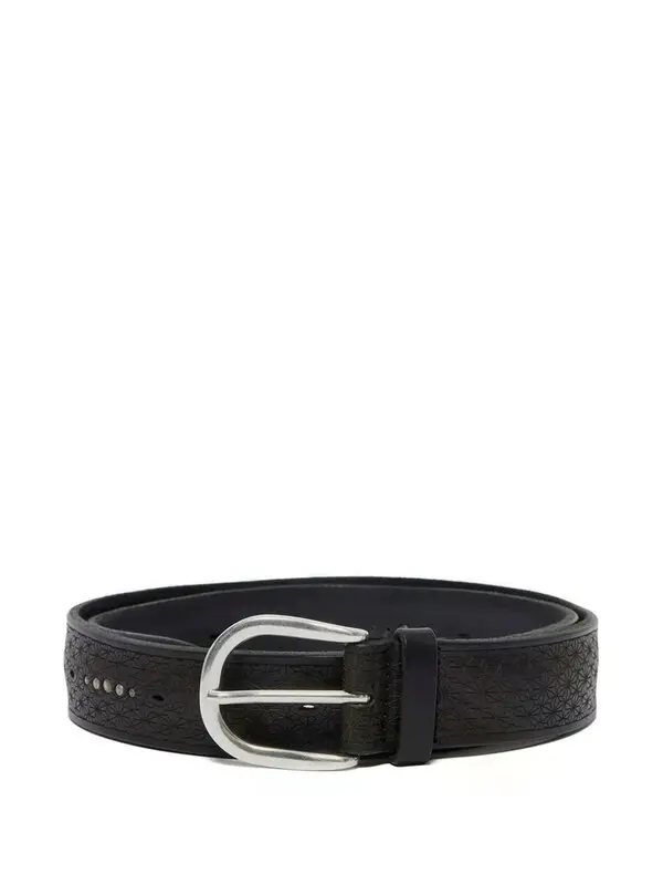 ORTIGNI Studded Leather Belt - Black