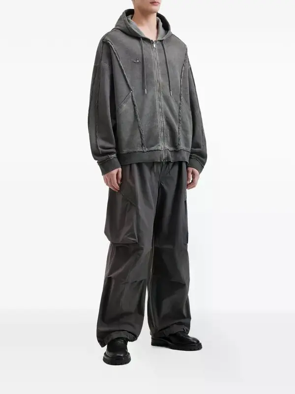 FIVE CM Frayed Zip Hoodie - Grey