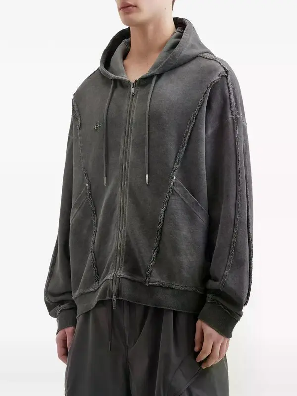 FIVE CM Frayed Zip Hoodie - Grey