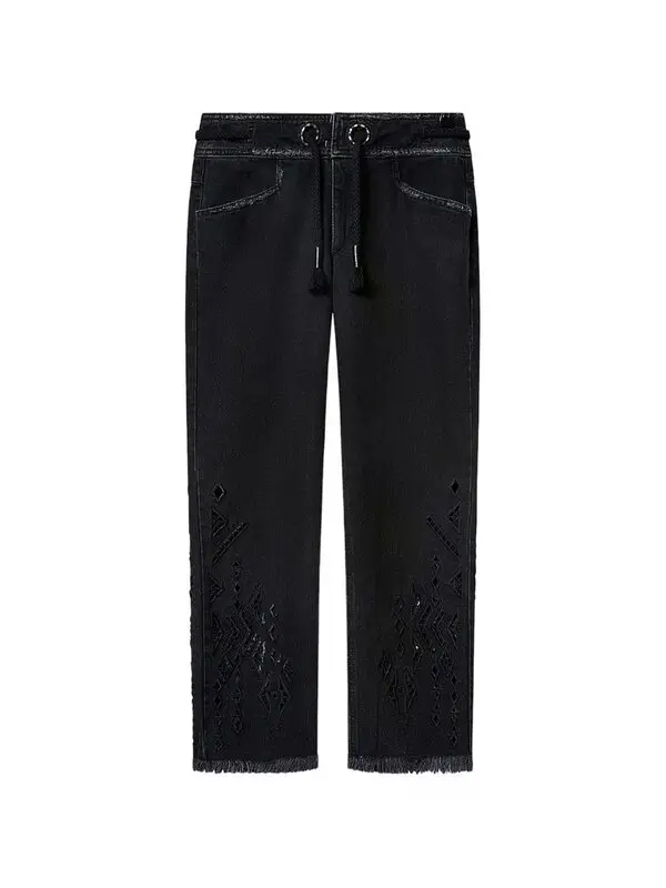 Isabel Marant Étoile Alison Fringed-hem Jeans - Black