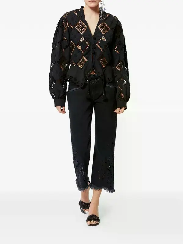 Isabel Marant Étoile Alison Fringed-hem Jeans - Black