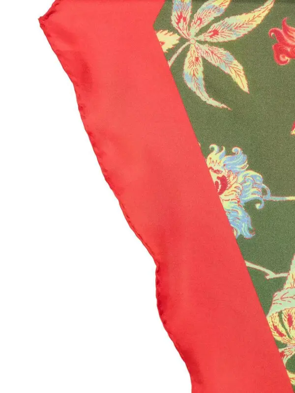 FAY Floral-print Scarf - Red