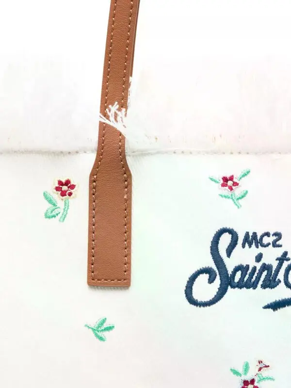 MC2 SAINT BARTH Floral-embroidered Tote Bag - White