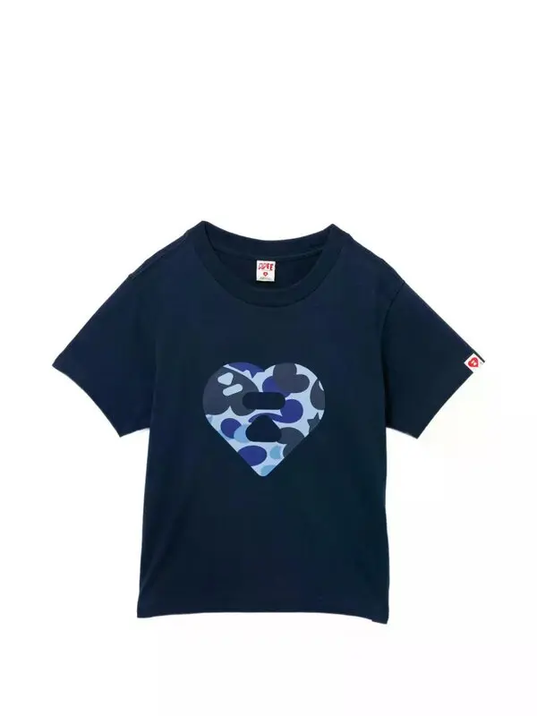 AAPE BY *A BATHING APE Heart-printed T-shirt - Blue