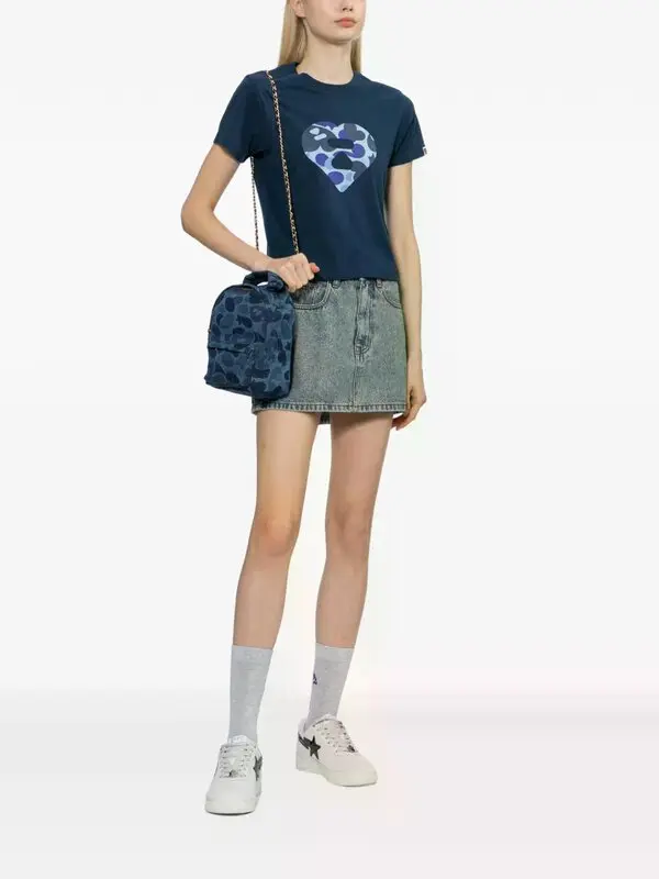 AAPE BY *A BATHING APE Heart-printed T-shirt - Blue