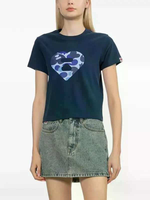 AAPE BY *A BATHING APE Heart-printed T-shirt - Blue