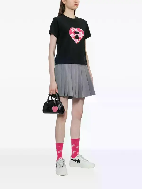 AAPE BY *A BATHING APE Heart-printed T-shirt - Black
