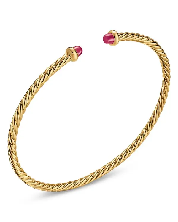 David Yurman Micro Cablespira Flex Bracelet - Ruby/gold