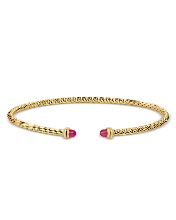 David Yurman Micro Cablespira Flex Bracelet - Ruby/gold