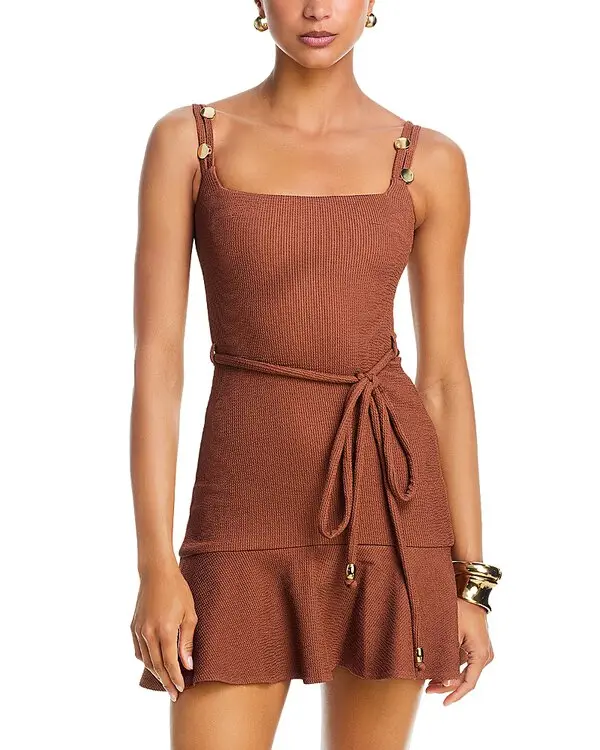 PatBO Cora Knit Mini Dress - Brown