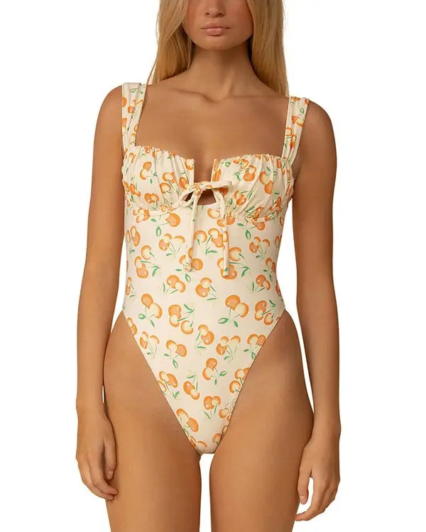 MONTCE Cherry Sherbet Petal One-piece Swimsuit - Chery Sherbet