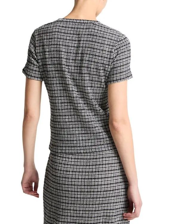 Vince Checked Crewneck Top