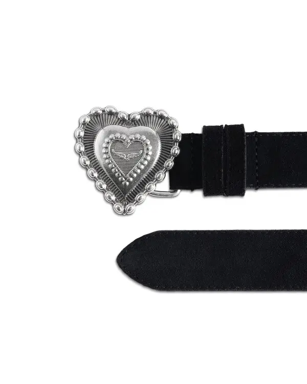 Zadig&Voltaire Sante Fe Crush Leather Belt - Black