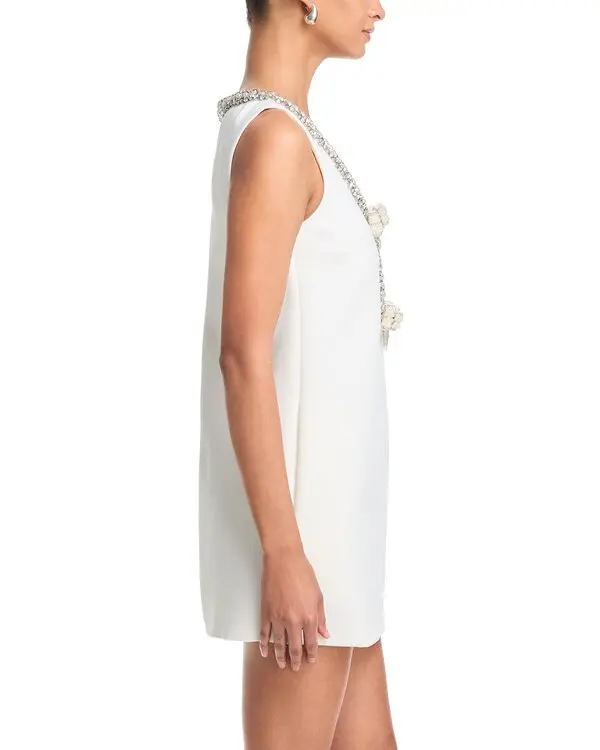 SELF-PORTRAIT Crepe Bow Mini Dress Exclusive