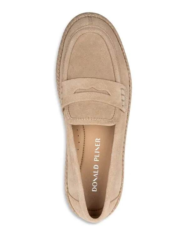 DONALD PLINER Leather/suede Slip-on Loafers - Sand