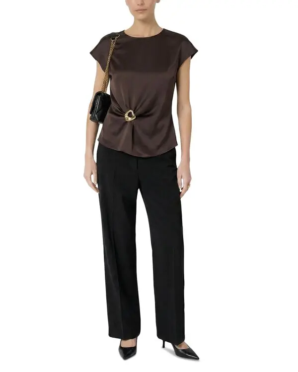 Gerard Darel Claudie Brooch Top - Cinnamon