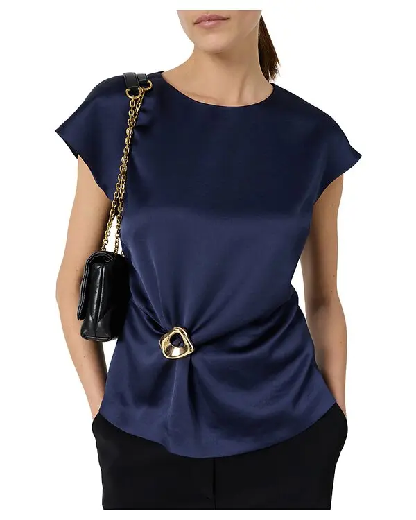 Gerard Darel Claudie Brooch Top - Navy