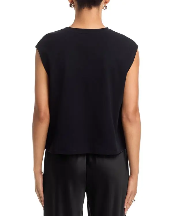 Majestic Filatures Supima Cotton Interlock Sleeveless Crewneck Tank Top - Noir