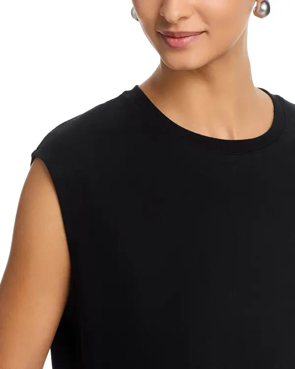 Majestic Filatures Supima Cotton Interlock Sleeveless Crewneck Tank Top - Noir