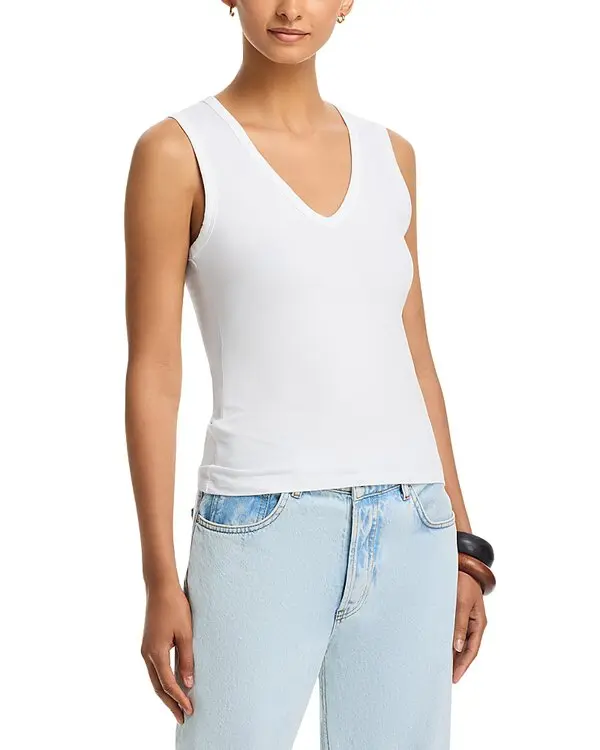 Majestic Filatures Soft Touch V-neck Tank Top - Blanc
