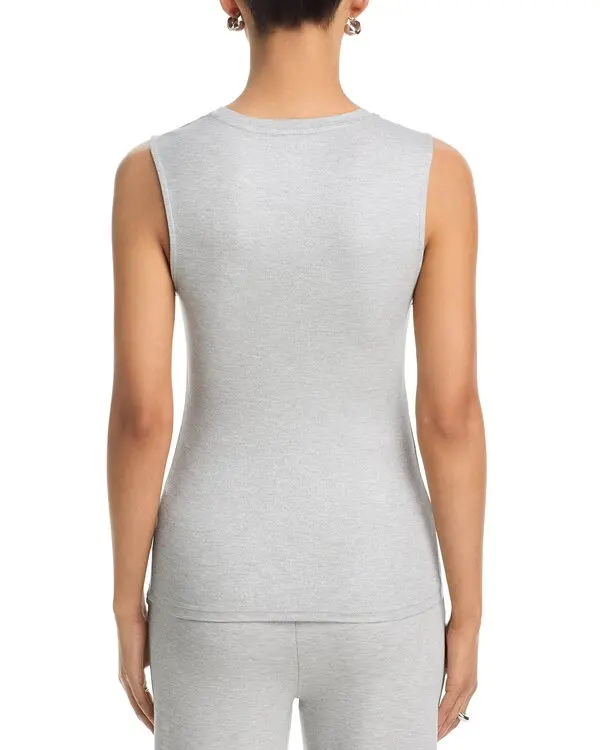 Majestic Filatures Metallic Crewneck Tank Top - Gris Chine Clair