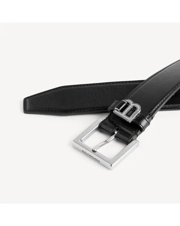 Balenciaga Hourglass Leather Belt - Black