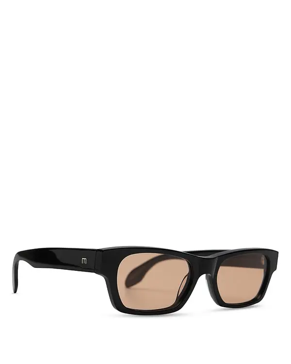 ELISA JOHNSON Alix Rectangular Sunglasses By - Gloss Black