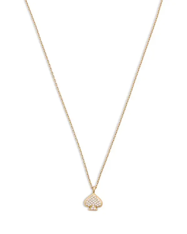 Kate Spade New York Everyday Spade Pave Mini Pendant Necklace - Clear/gold