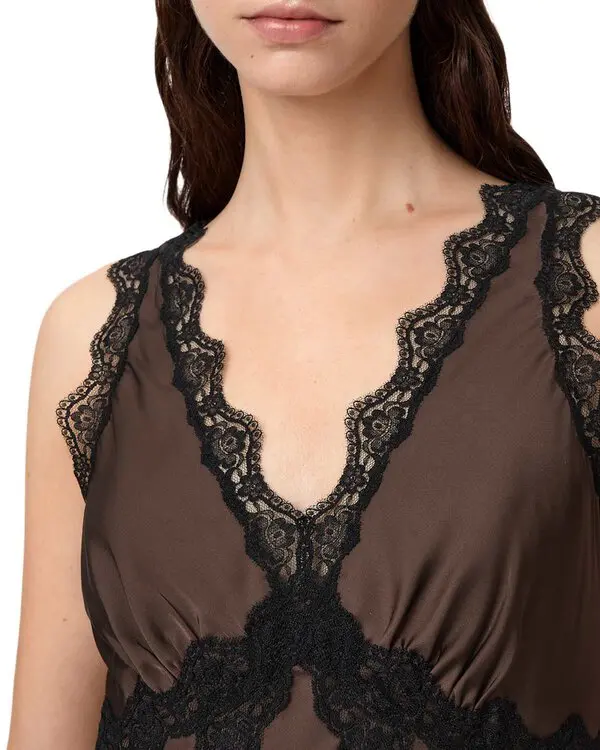 ALLSAINTS Ilka Asymmetrical Lace Trim Dress
