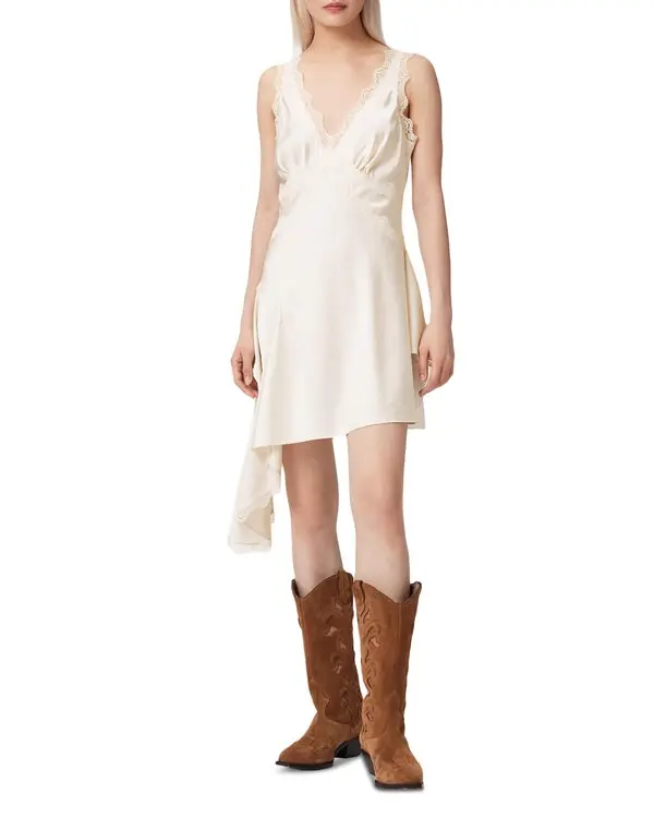 ALLSAINTS Ilka Asymmetrical Lace Trim Dress