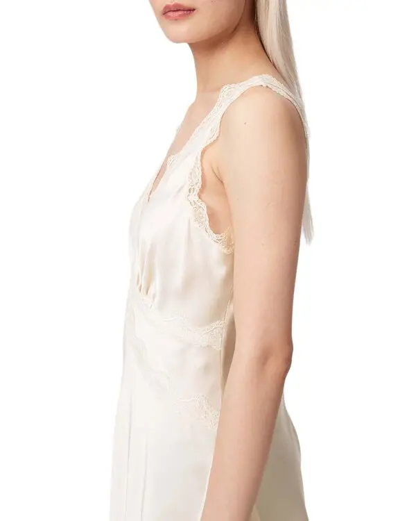 ALLSAINTS Ilka Asymmetrical Lace Trim Dress