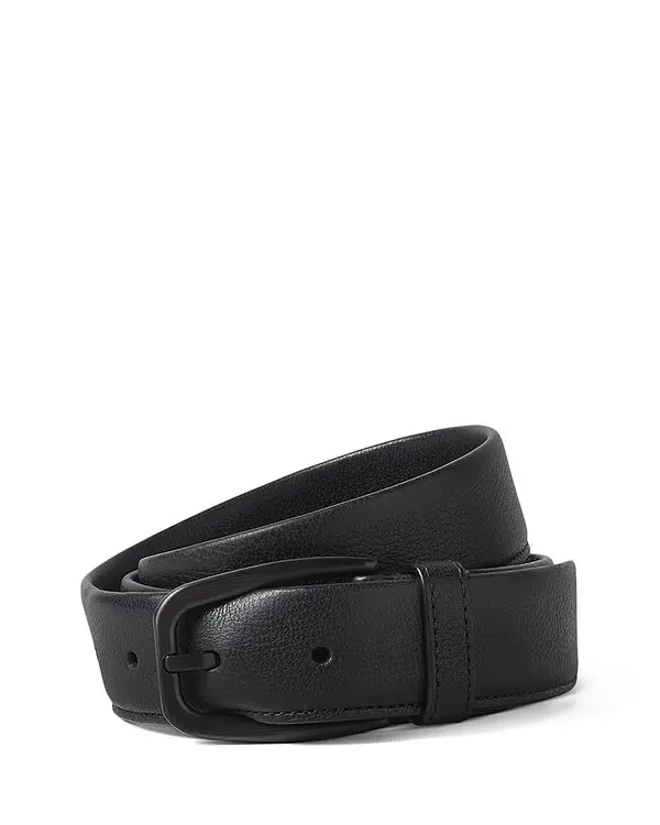 Zegna Natural Grain Leather Belt - Black