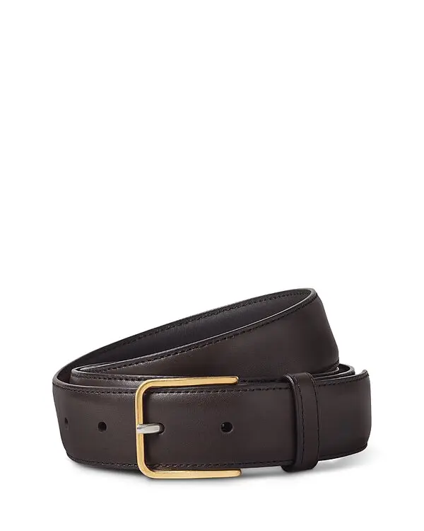 Zegna Natural Grain Leather Belt - Dark Brown