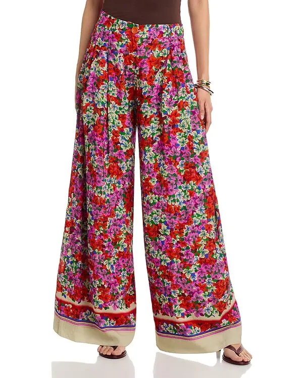 Essentiel Antwerp Printed Wide-leg Pants - Fire Glow