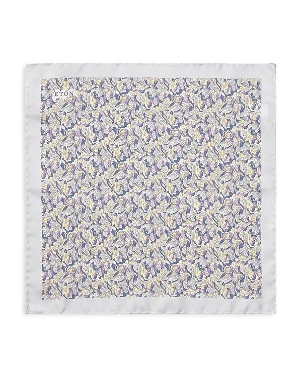 Eton Paisley Tucano Silk Twill Pocket Square - Multi