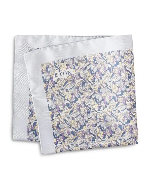 Eton Paisley Tucano Silk Twill Pocket Square