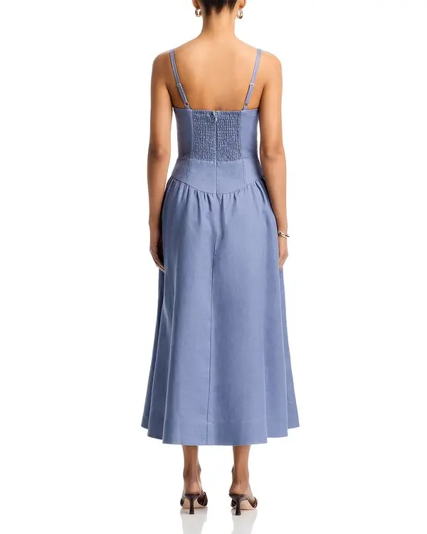 womens pink linen dress ROVE Linen Maxi Dress - Low-back main image 0