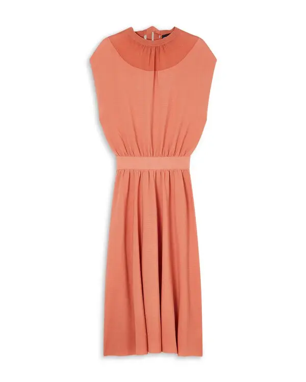 armani orange dress Giorgio Armani Orange Linen Shirt Dress Knee Length 3/4 Sleeve V-Neck Belt  M